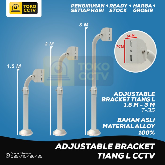 Jual Adjustable Bracket Tiang L CCTV, Panjang 1,5 Meter - 3 Meter ...