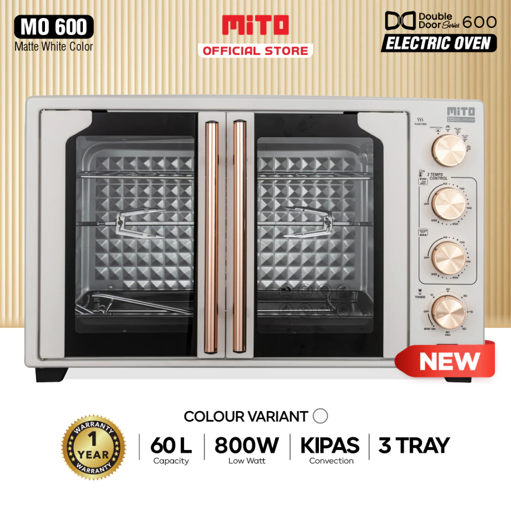 Jual MITO Electric Oven MO600 Double Door 60L MO-600 | Oven Listrik ...