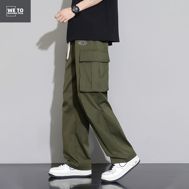Jual Celana cargo panjang pria celana cargo pria hijau korea style baggy pants cargo pants pria ...