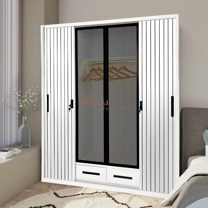 Jual Lemari Pakaian Besi 4 Pintu 2 Laci OSWS 4P2L TG FREYA Olymsteel ...