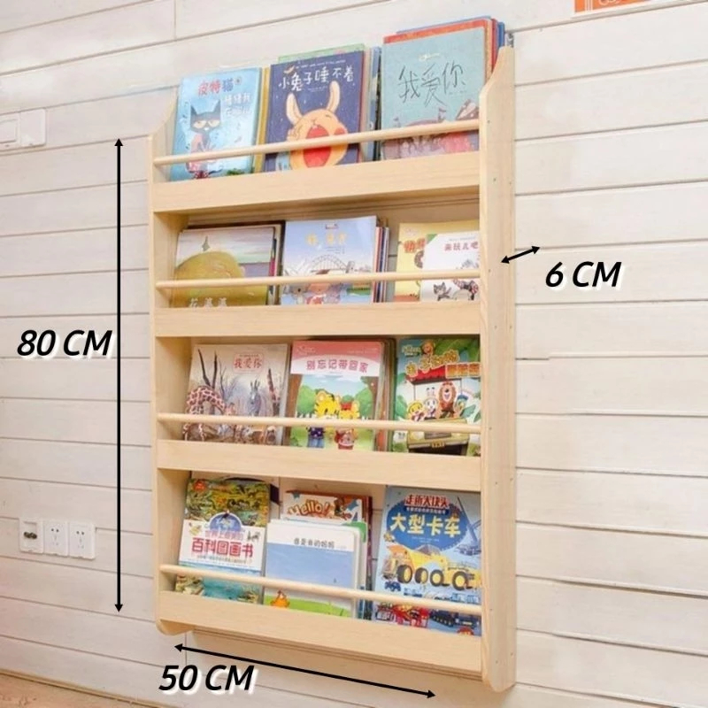 Jual Rak buku kayu dinding / Rak buku susun / Rak buku anak tempel ...