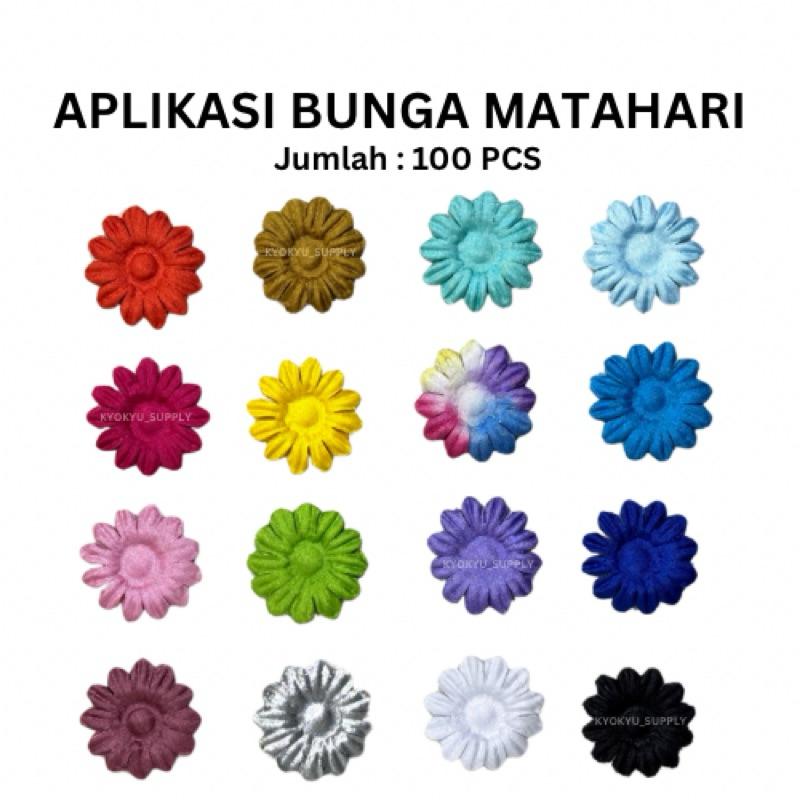 Jual (100pcs) Aplikasi Kelopak Bunga Matahari Satin Besar / Kelopak ...