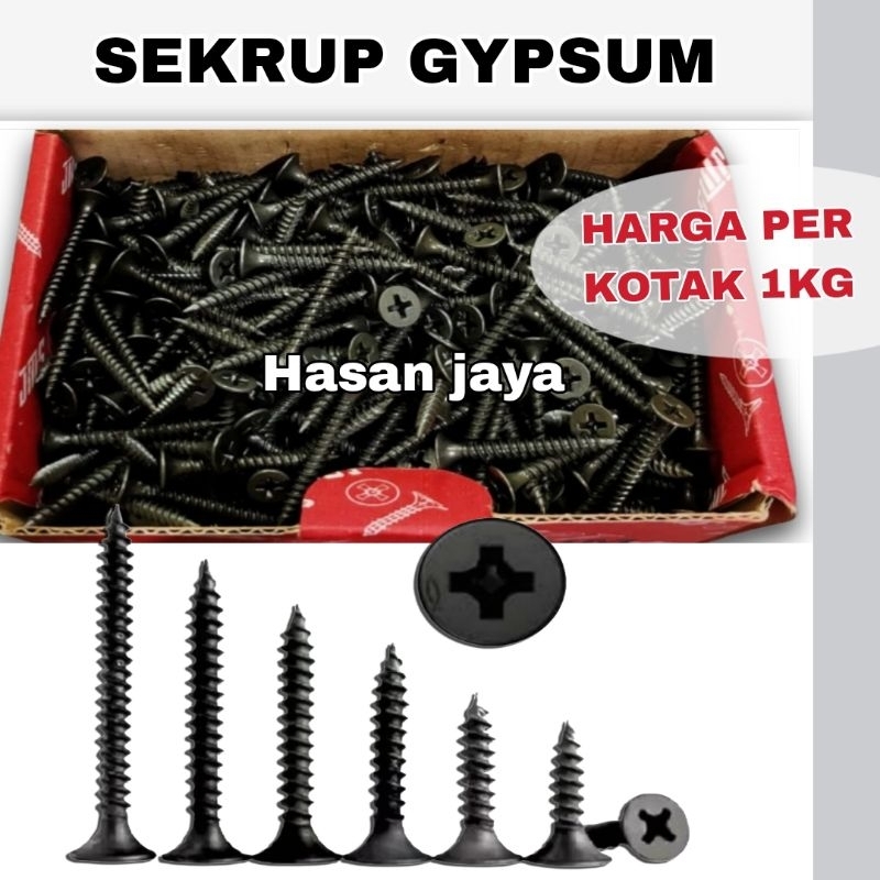 Jual 1Kg /1000gr Sekrup Gypsum Skrup Baja / Baut Skrup Kayu Drywall Screw | Shopee Indonesia