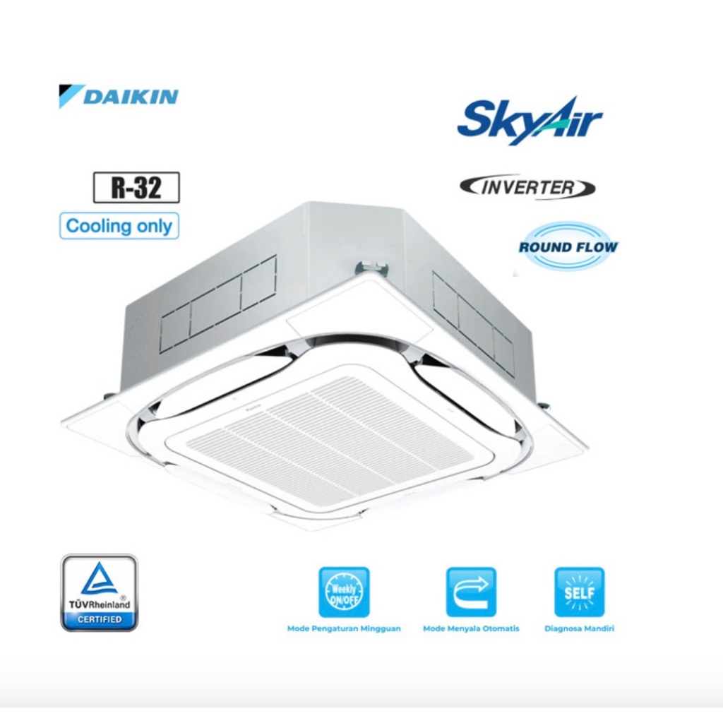 Jual Daikin AC Cassette Inverter Thailand 2 1/2 PK ( Remote Wired ...