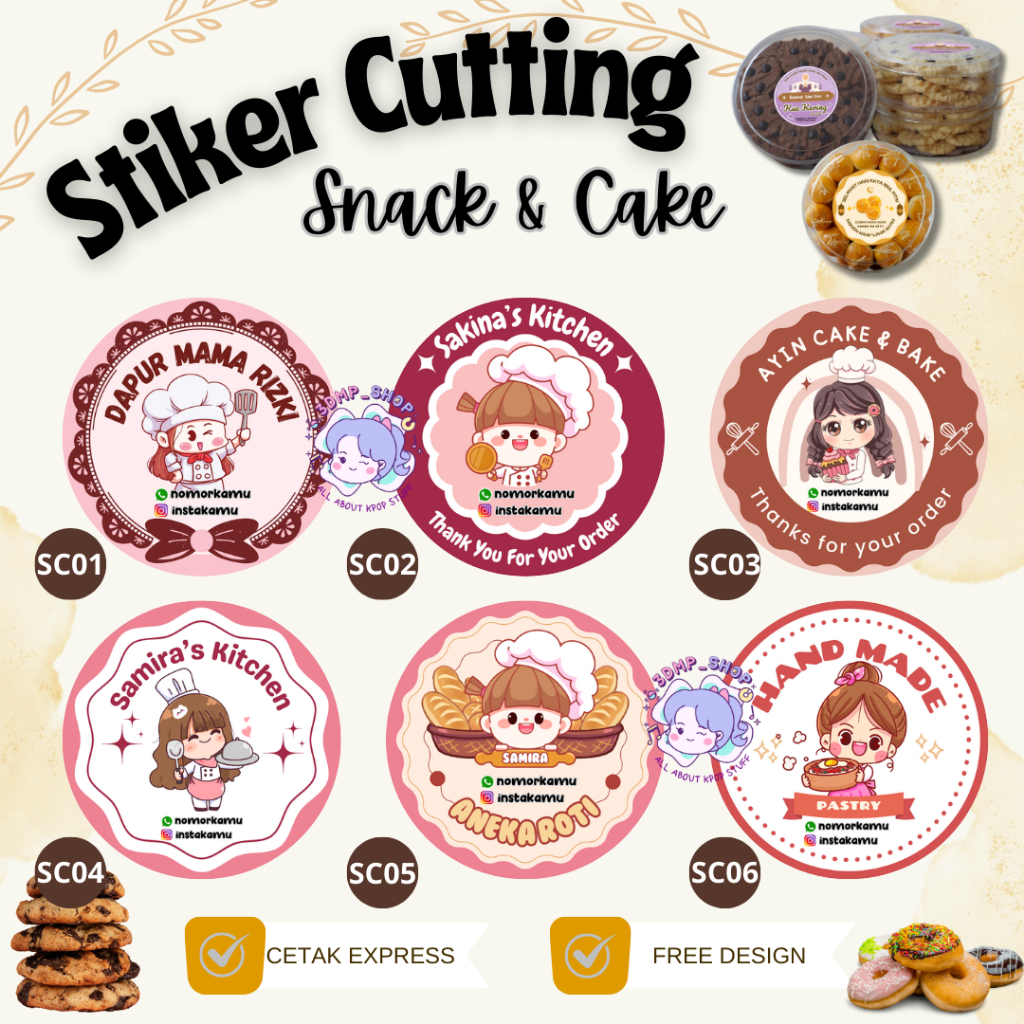 Jual Stiker A3 Cutting Bontax Chromo Label Snack Jajanan Kemasan Pouch ...
