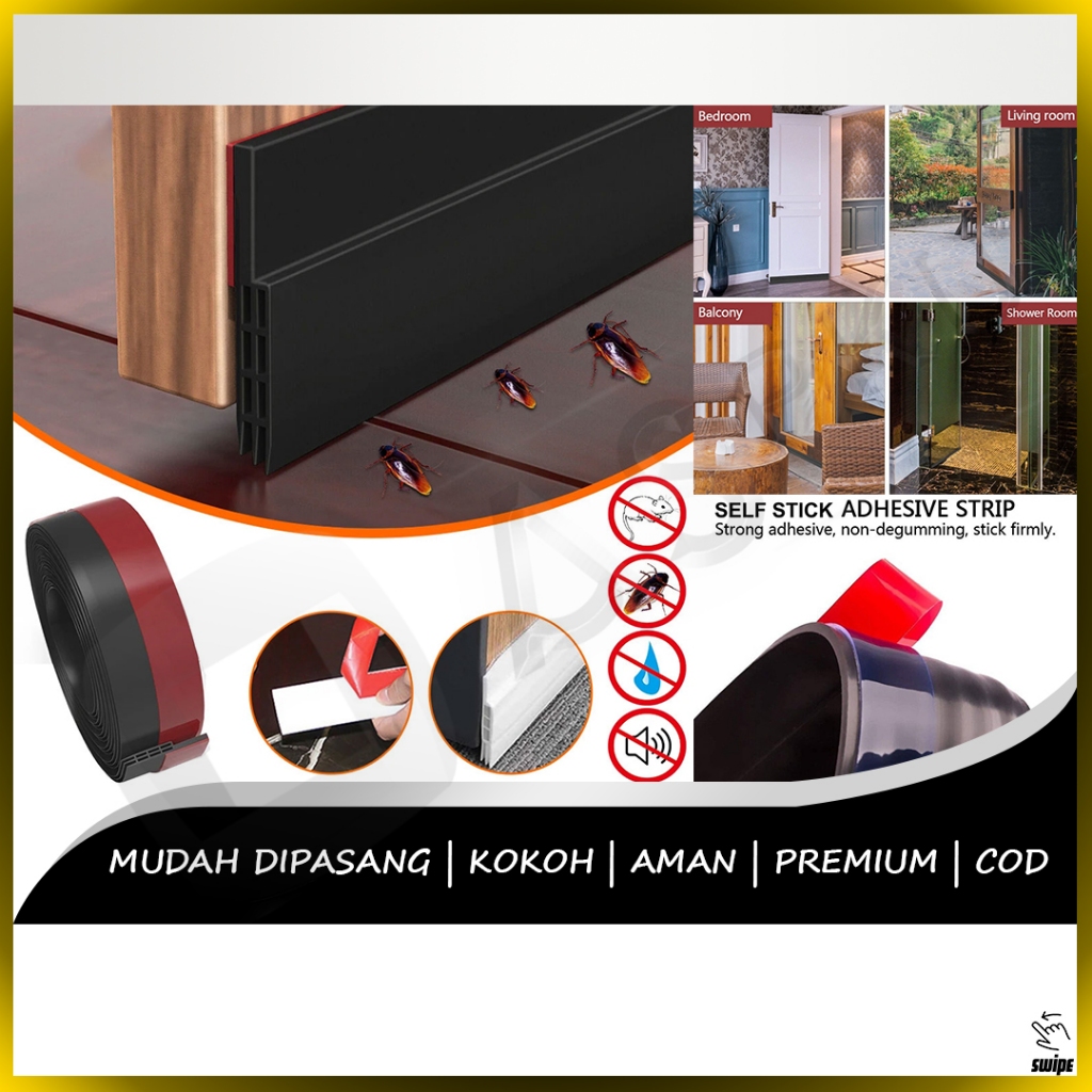 Jual Penutup Celah V2 Bawah Pintu Kamar Mandi Tidur Bottom Door Seal Anti | Shopee Indonesia