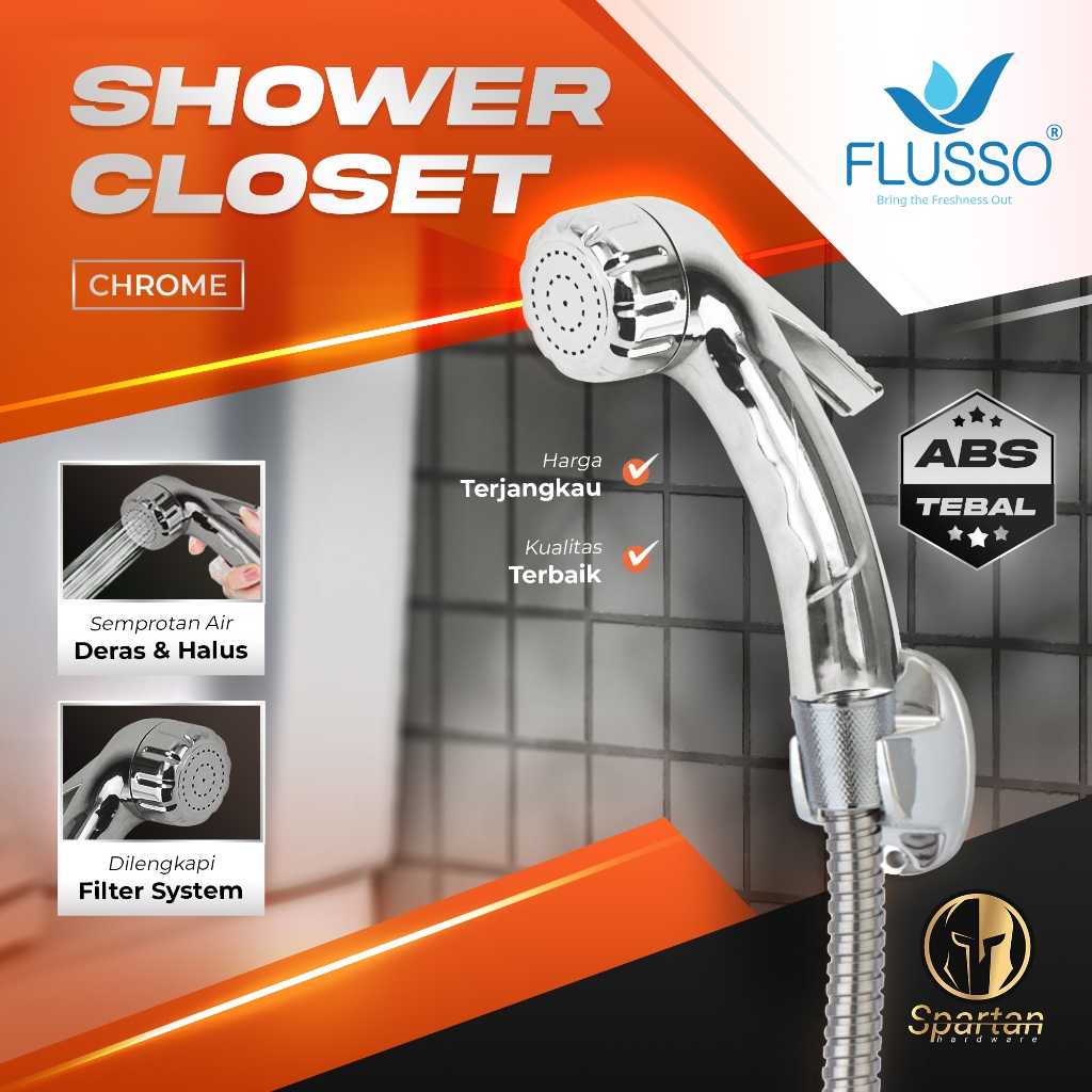 Jual Jet Shower Closet Set Selang Drat 1/2 inch Stainless Premium Bidet ...