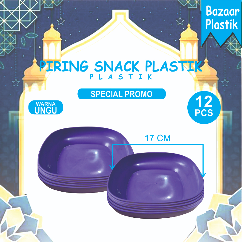 Jual Piring Plastik Diameter 16CM Kotak Oval / Piring Snack Makan ...