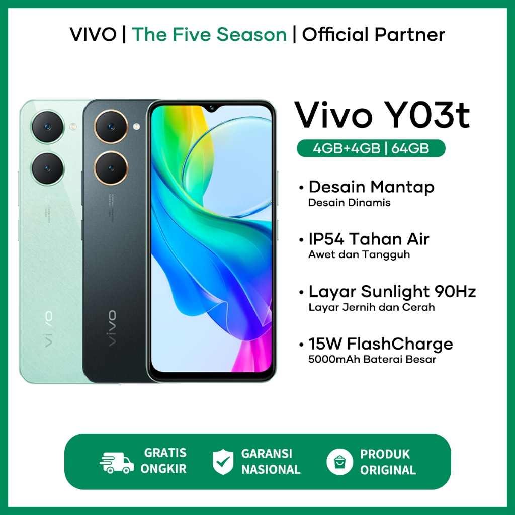 Jual Vivo Y03t (4/64GB) - Garansi Resmi Vivo Indonesia | Shopee Indonesia