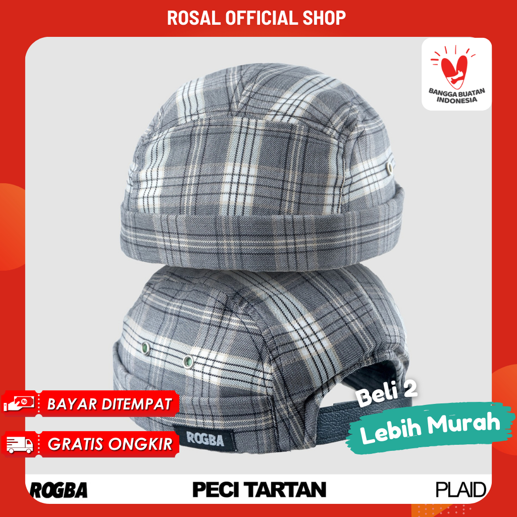Jual Peci Cap Mikihat Keren Tartan Motif Kotak - Kotak Limited Edition ...