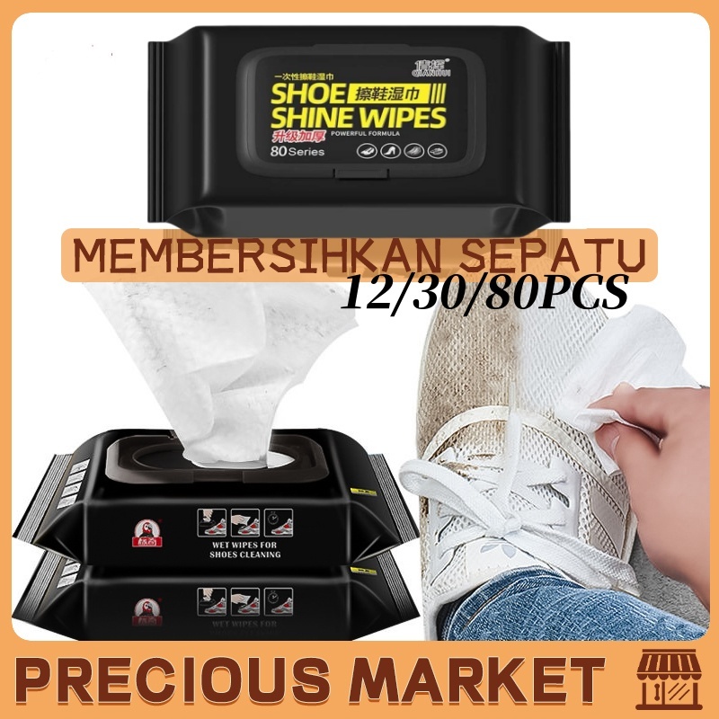 Jual Isi 12/30/80 Lembar Tissue Basah Pembersih Sepatu Quick Wipes Shoe ...