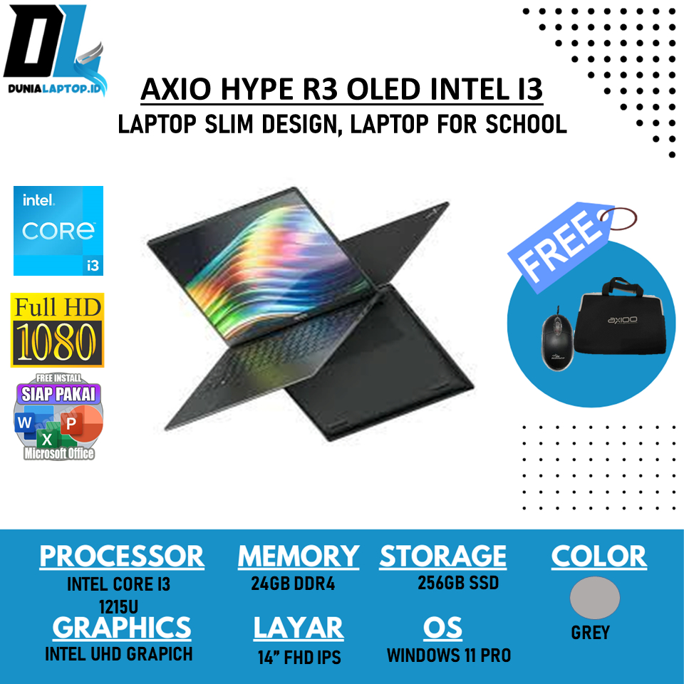 Jual Axioo Hype R3 Oled Intel Core i3 1215U RAM 24GB 256GB SSD 14" Inch ...