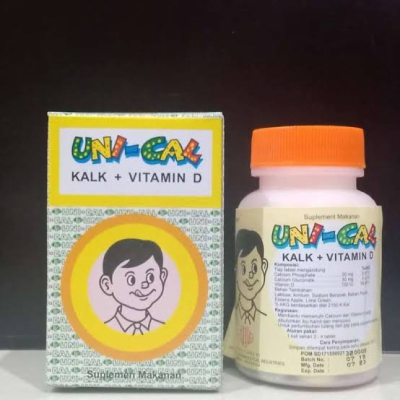 Jual unical kalsium + vitamin d (membantu pertumbuhan gigi dan tulang ...
