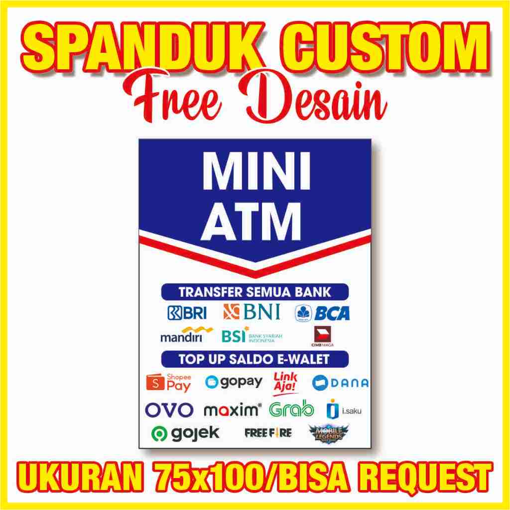 Jual SPANDUK BANNER MINI ATM TARIK TUNAI ( FREE DESAIN ) bahan Flexi ...