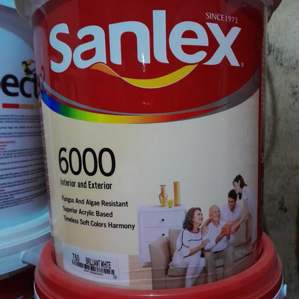 Jual Cat Tembok Interior dan Exterior Sanlex 6000 Galon | Shopee Indonesia