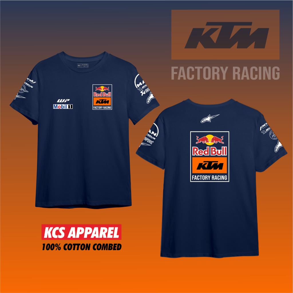 Jual tshirt ktm factory racing motogp premium cotton combed kcs apparel ...