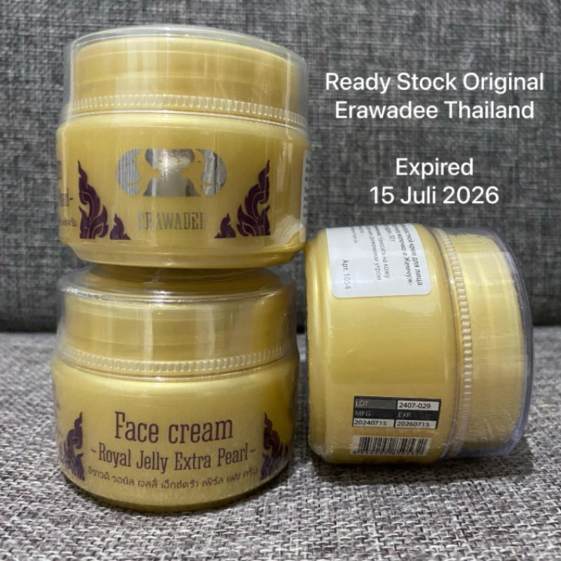 Jual Erawadee Face Cream Royal Jelly Extra Pearl Original Thailand ...