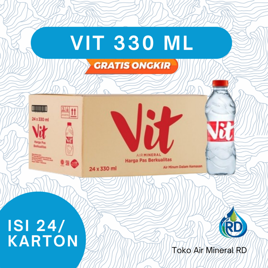 Jual RD - VIT Botol 330 ML 1 Dus - Isi 24 x 330 ML - Air Minum Mineral ...