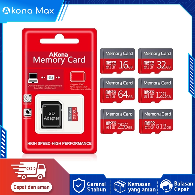 Jual 【100% ORI】 Akona Memory Card 16/32/64/128/256/512GB 120Mbps Memori ...