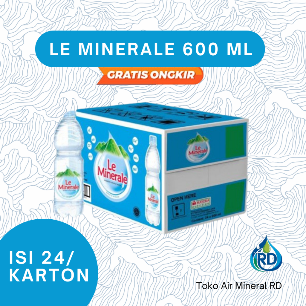 Jual RD - LE MINERALE Botol 600 ML 1 Dus - Isi 24 x 600 ML - Air Minum Mineral Botol | Shopee ...