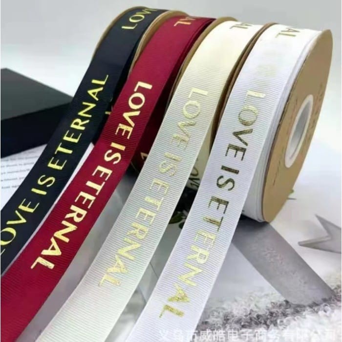Jual PITA IMP TULISAN LOVE IS ETERNAL 2.5CM / PITA SATIN / PITA KADO ...