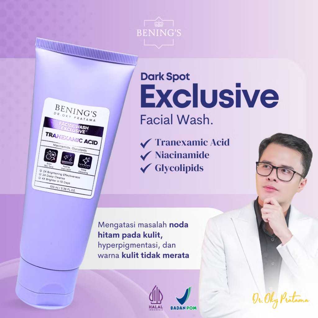 Jual Facial Wash Exclusive Bening Skincare Dr Oky Pratama ( FLEK ) Benings Clinic by dr. Oky ...