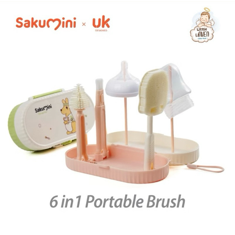 Jual SAKUMINI 6in1 TRAVEL BRUSH KIT BOTTLE CLEANER SIKAT PEMBERSIH ...