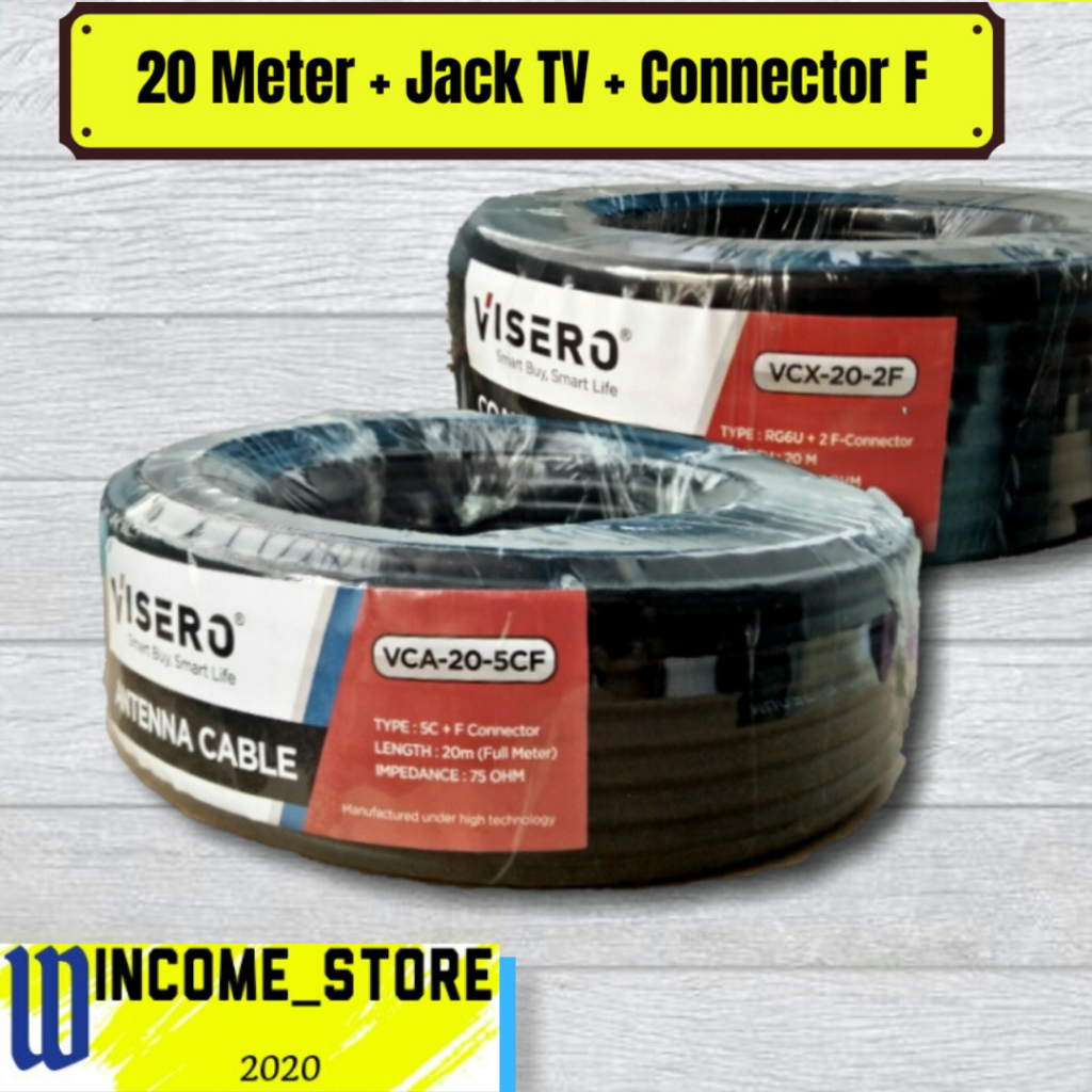 Jual Kabel Antena 20 Meter Lengkap / Kabel Antenna 20 M Full / Antenna Coaxial Cable TV Antena ...