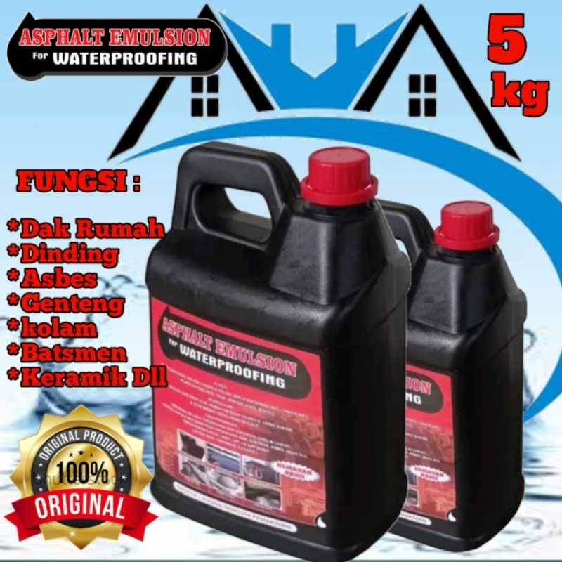 Jual ASPAL CAIR EMULSION FOR WATERPROFING /5kg/ (Mampu Atasi Kebocoran ...