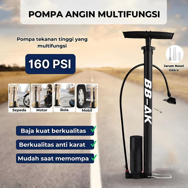Jual Pompa Angin Ban Sepeda Dan Motor Kompa Sepeda Meter Tekanan Manual ...