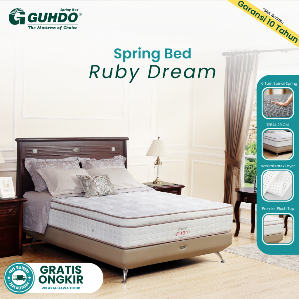 Jual GUHDO Kasur Ruby Dream Spring Bed tebal 29 cm (HANYA KASUR) | Shopee Indonesia