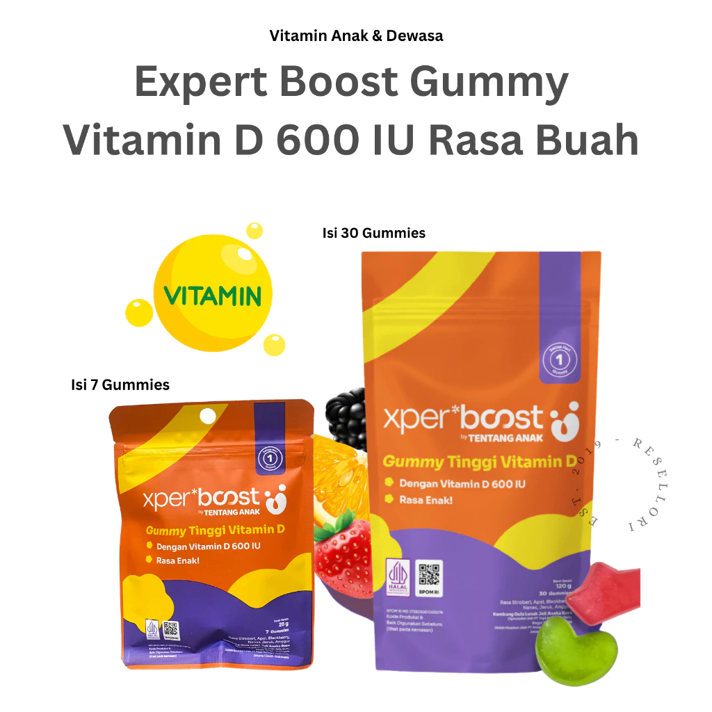 Jual Expert Boost Xpert Boost Gummy - Rasa Buah Tinggi Vitamin D 600 IU ...