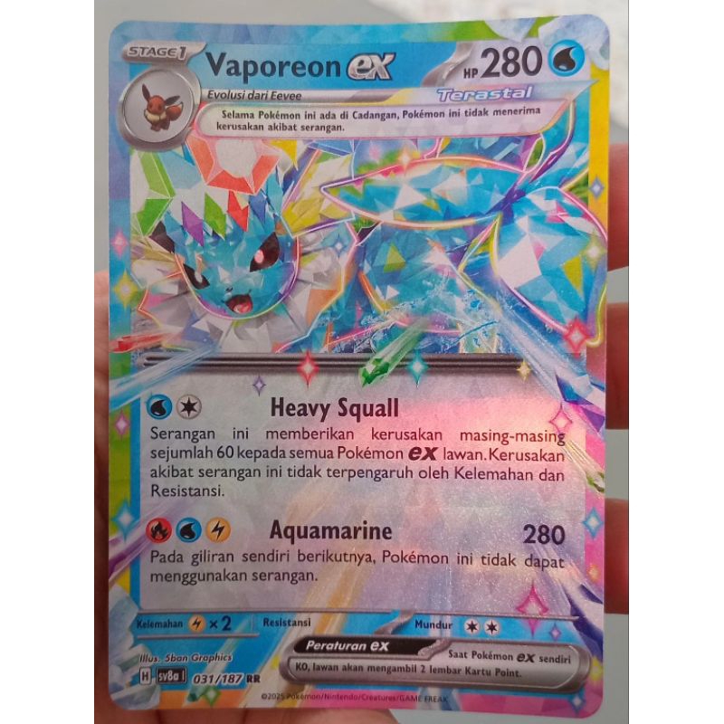Jual KARTU POKEMON VAPOREON ex RR INDONESIA HOLO | Shopee Indonesia