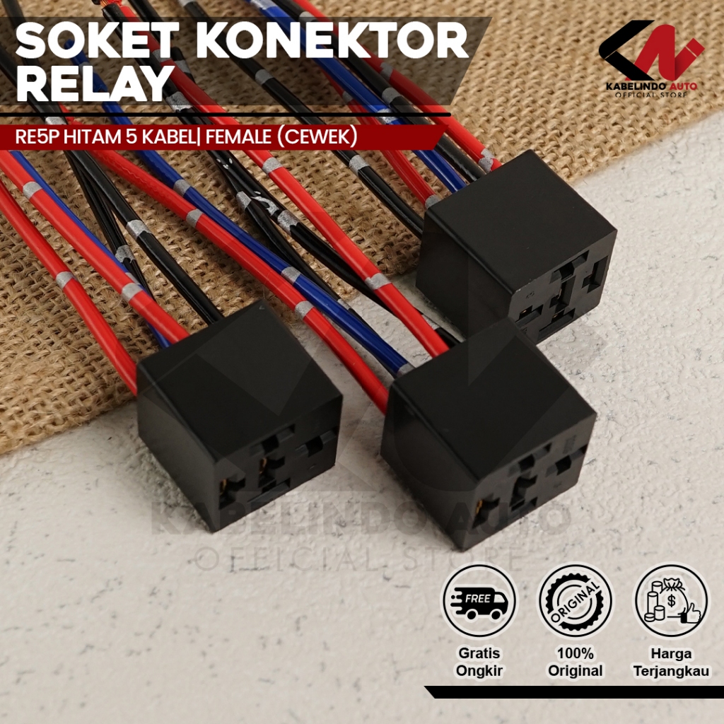 Jual Rumah Relay RE5P / Socket Cable Relay / Soket Kabel Kaki 5 Pin ...