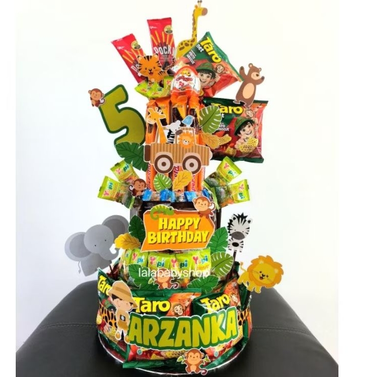 Jual snack tower - SNACK TART - Cake snack ultah - snack cake - bucket ...