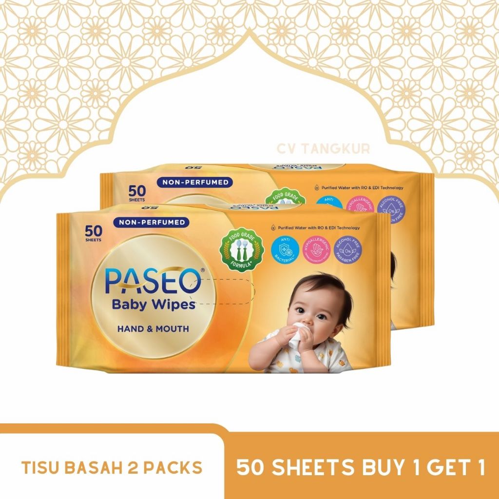 Jual Tissue tisu basah Paseo baby wipes 50 sheets ( BELI 1 GRATIS 1 ...