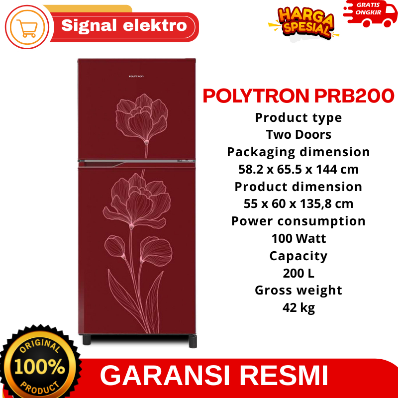 Jual KULKAS POLYTRON Kulkas 2 Pintu – PRB 200R GARANSI RESMI | Shopee ...