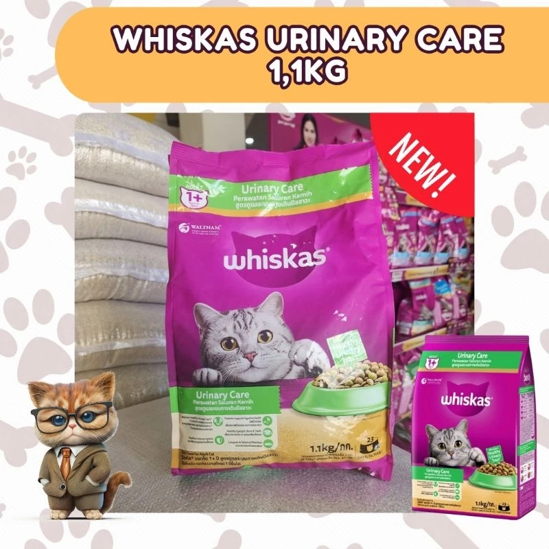 Jual Whiskas Makanan Kucing Kering Dewasa Urinary Care 1,1kg - Catfood ...