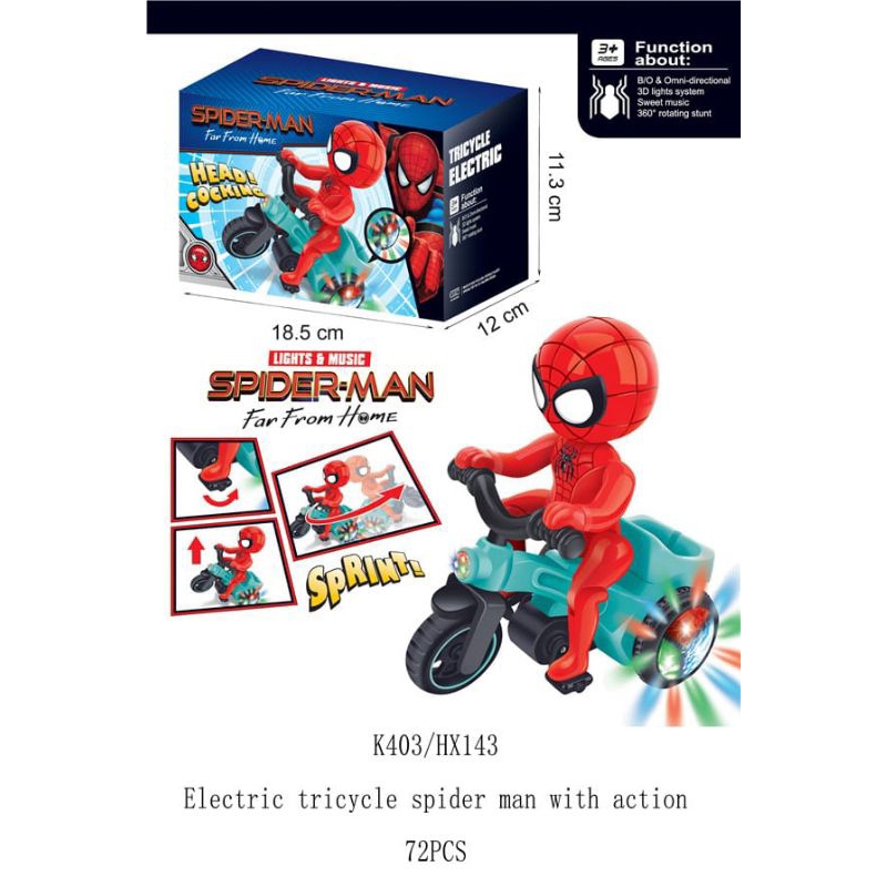 Jual Mainan becycle dancing spiderman/motor jumping spiderman/sepeda ...