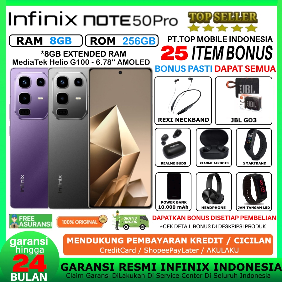 Jual INFINIX NOTE 50 & NOTE 50 PRO 8/256 GB RAM 8GB ROM 256GB GARANSI RESMI | Shopee Indonesia