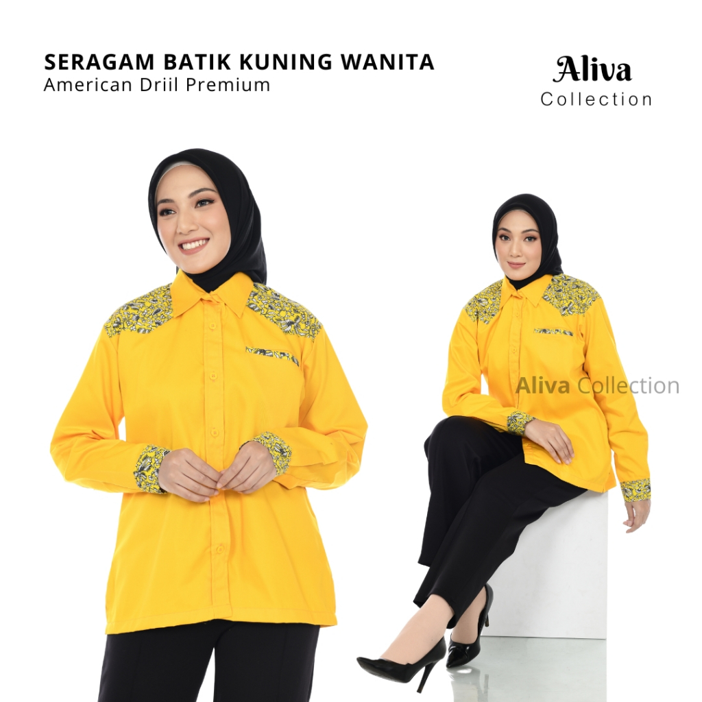 Jual Seragam Batik Wanita Terbaru / Baju Batik Tangan Panjang / Seragam ...