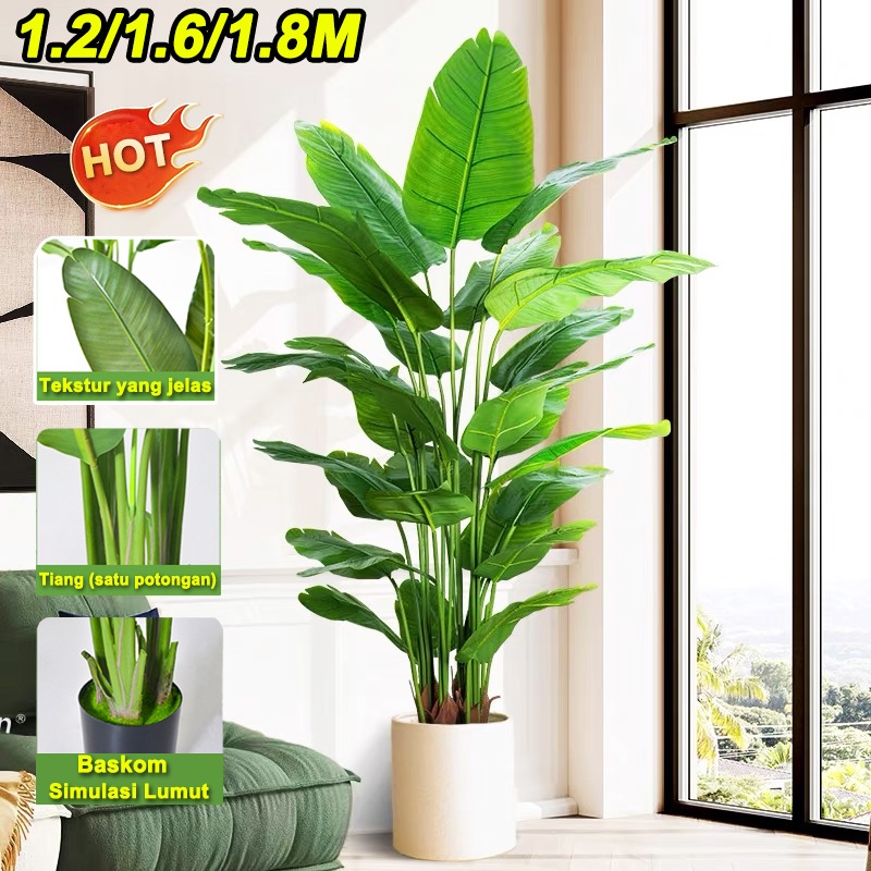 Jual 1.2M/1.5M pohon artificial Tanaman hias Artificial palem kuning ...