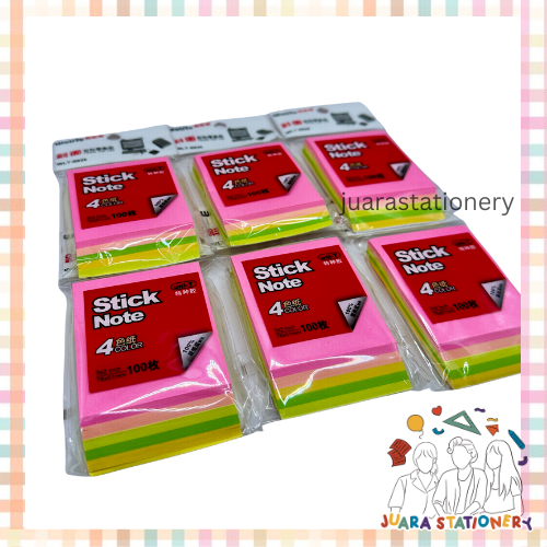 Jual (2603) Sticky Note Polos 5 warna mix 76x51mm / STICKY NOTES ...