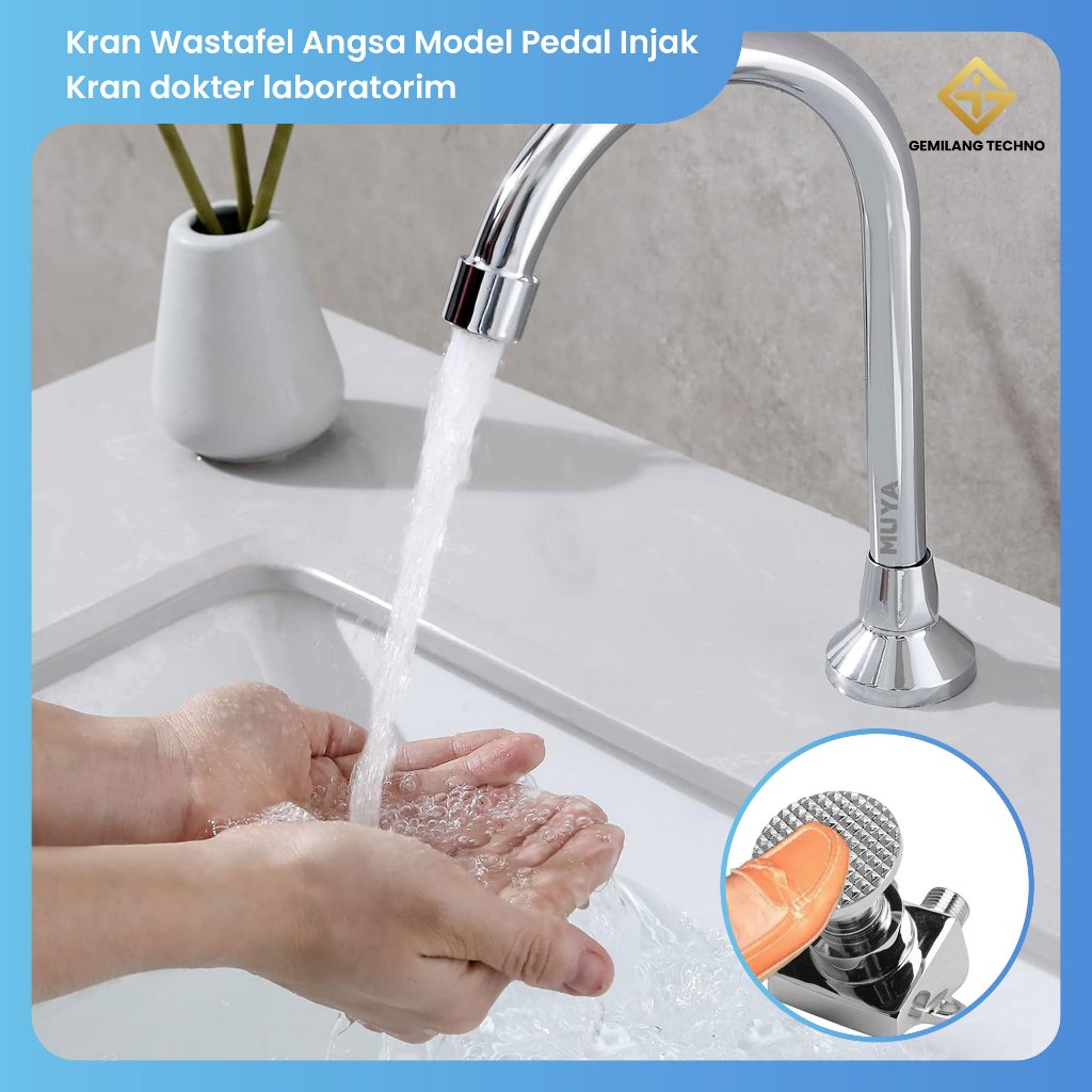 Jual Kran Wastafel Angsa Model Pedal Injak Kran Dokter Laboratorium ...