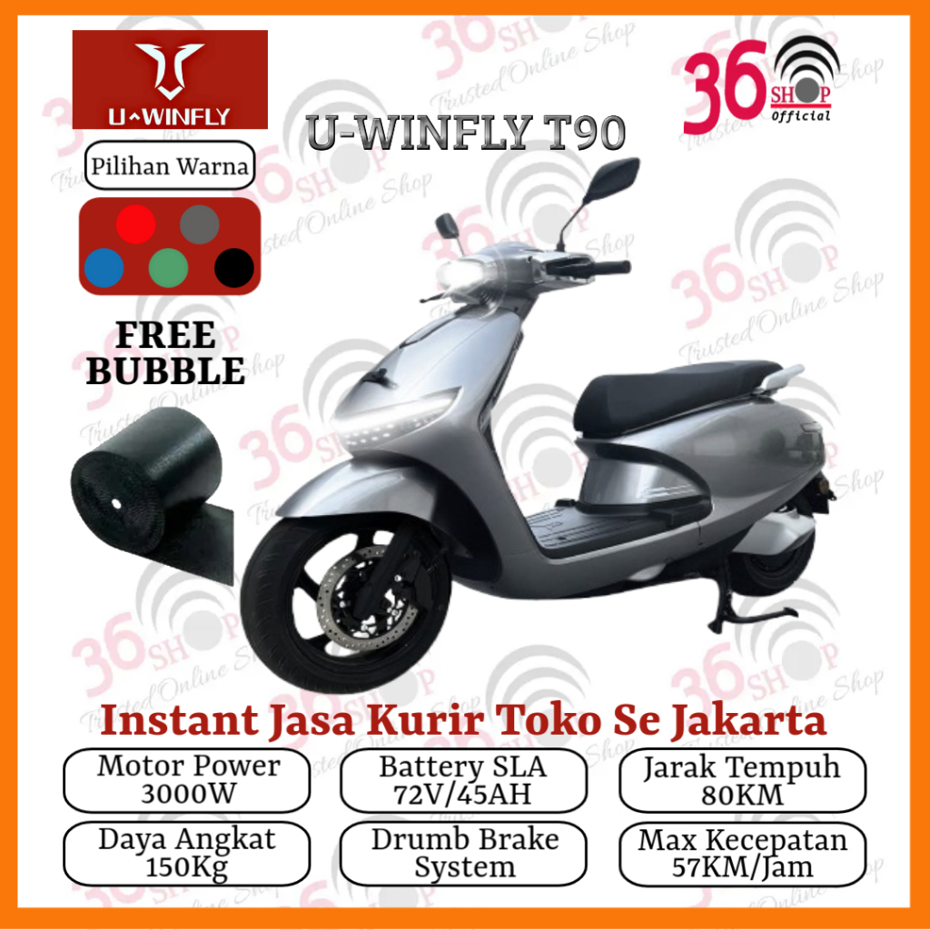 Jual U-Winfly Motor Listrik T90 [ Litihum ] Motor Power 3000W Garansi ...