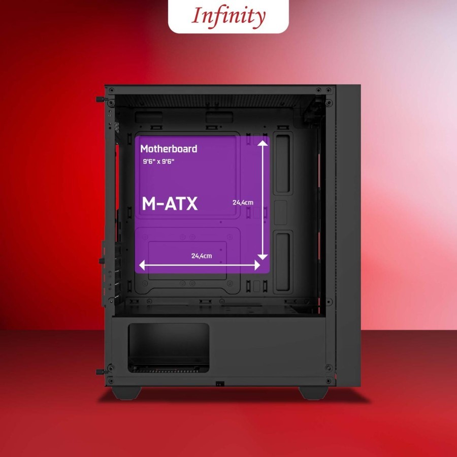 Jual Casing Infinity Vesta V4 - Micro ATX Gaming Case Inc 3 Fan Auto ...
