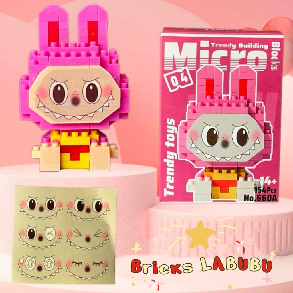 Jual LABUBU DIY Micro Bricks Trendy Building Toys Mainan Puzzle Edukasi ...