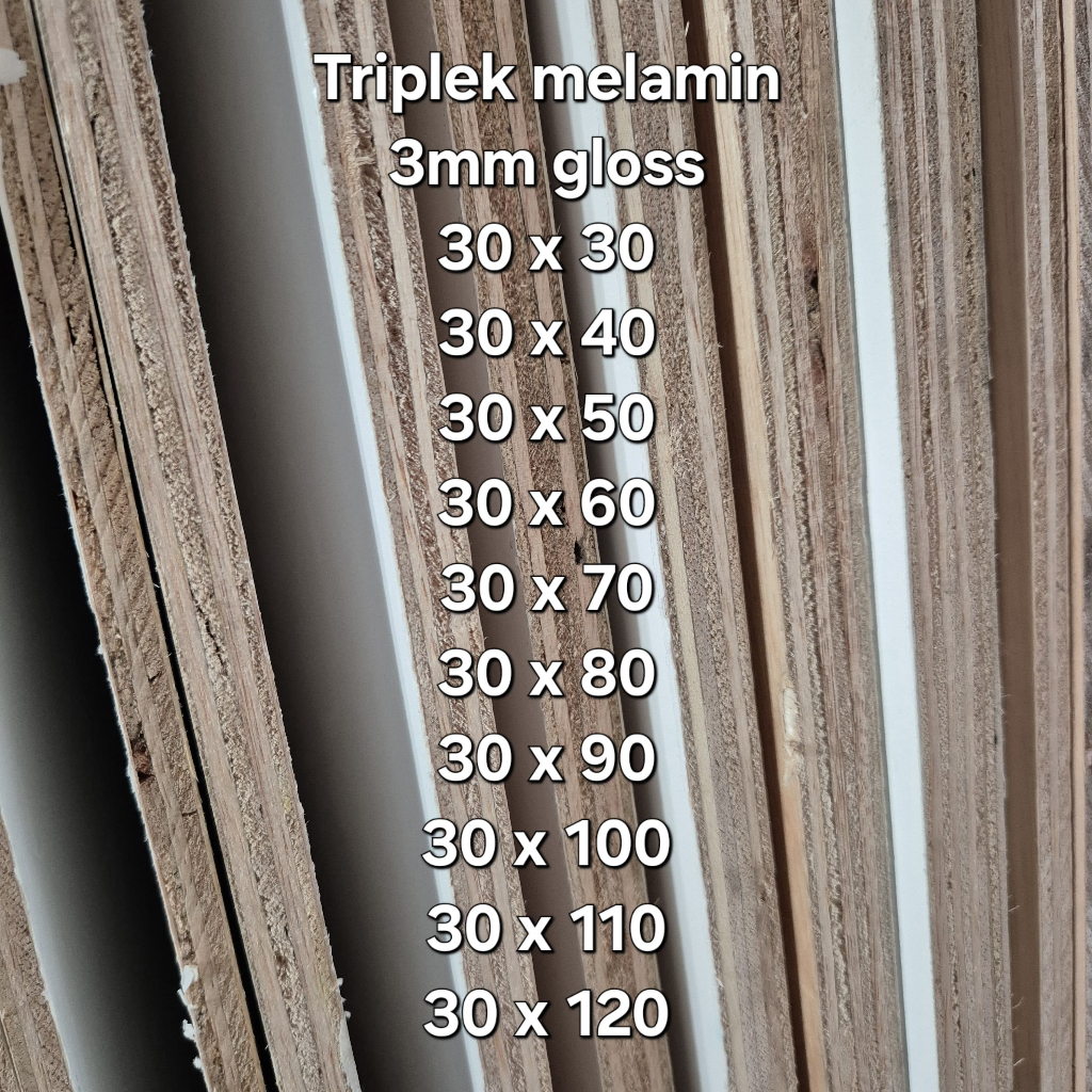 Jual Triplek melamin putih custom 3mm gloss/mengkilat 1 sisi lebar 30 ...