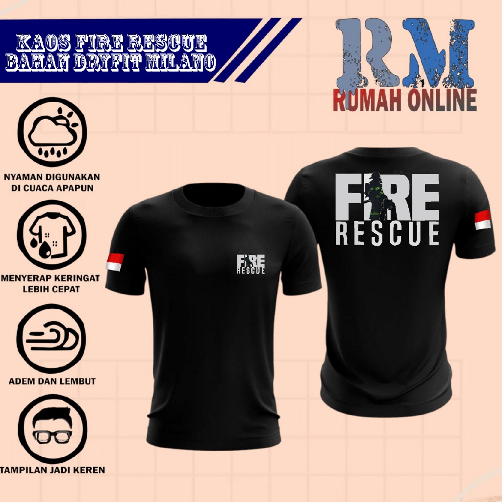 Jual Kaos Fire Rescue Pemadam Kebakaran DAMKAR Baju Fire Rescue ...