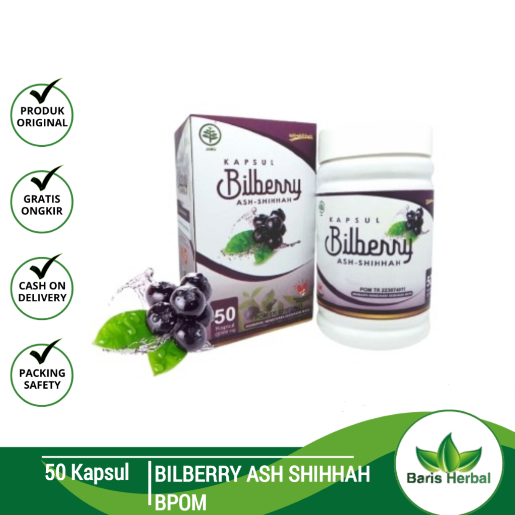 Jual Kapsul Bilberry Ash-Shihhah I Ekstrak Buah Bilberry I Suplemen Perawatan Mata BPOM Herbal ...